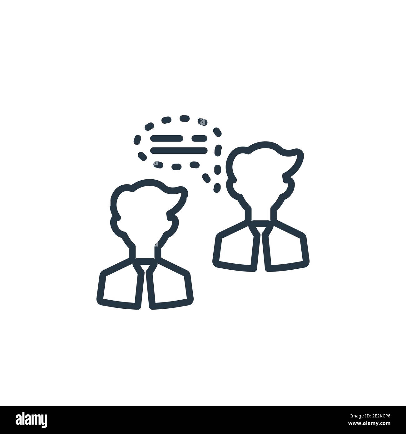 Job interview outline vector icon. Thin line black job interview icon ...