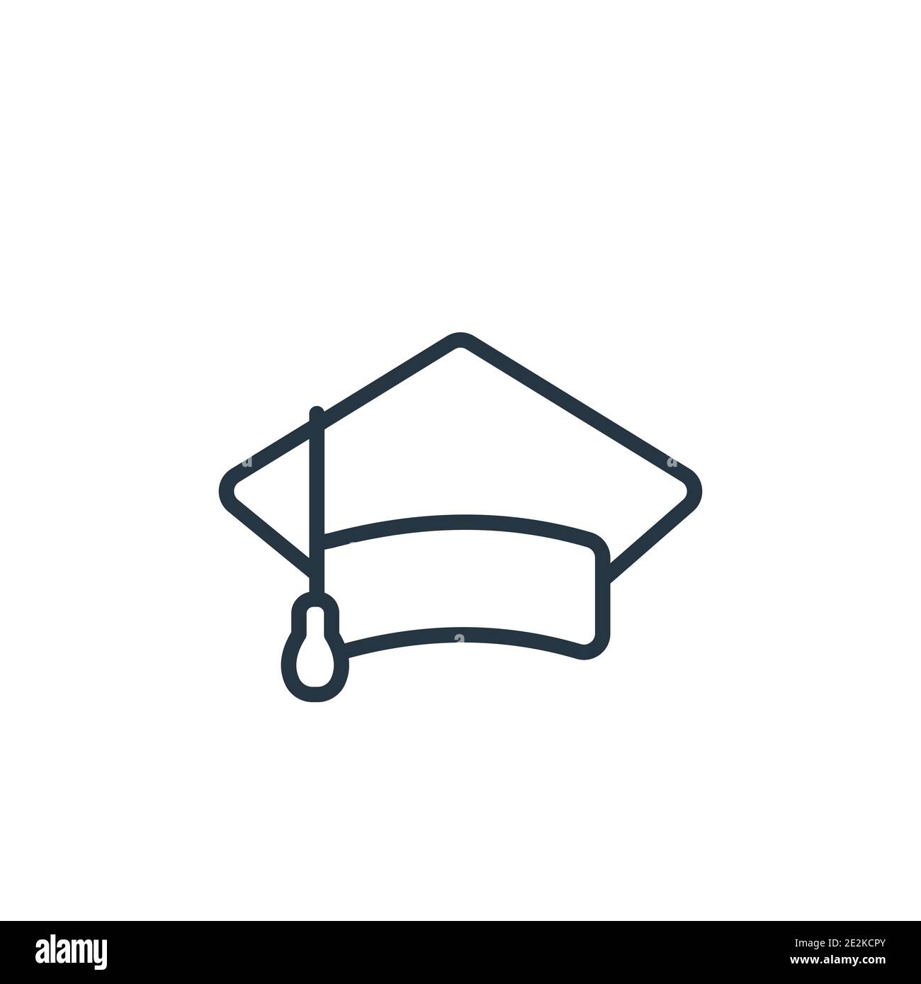 Graduation cap outline vector icon. Thin line black graduation cap icon ...