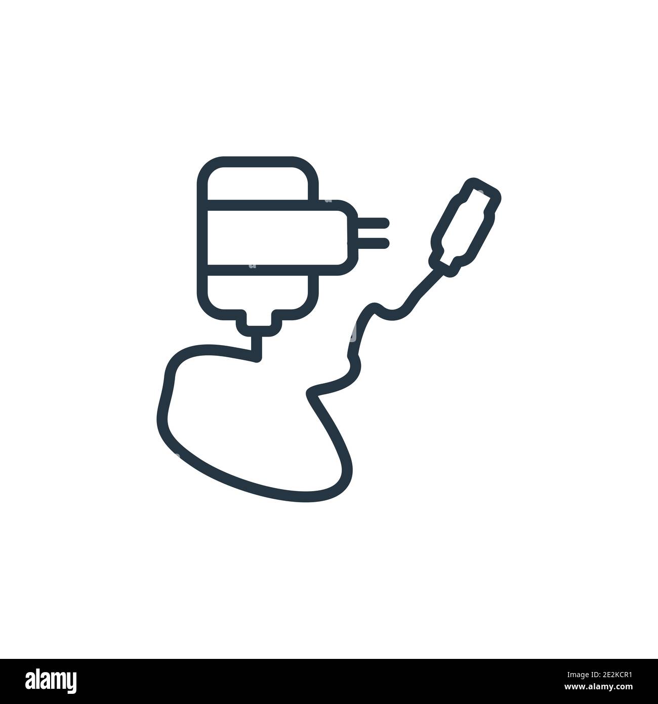 Charger outline vector icon. Thin line black charger icon, flat vector ...