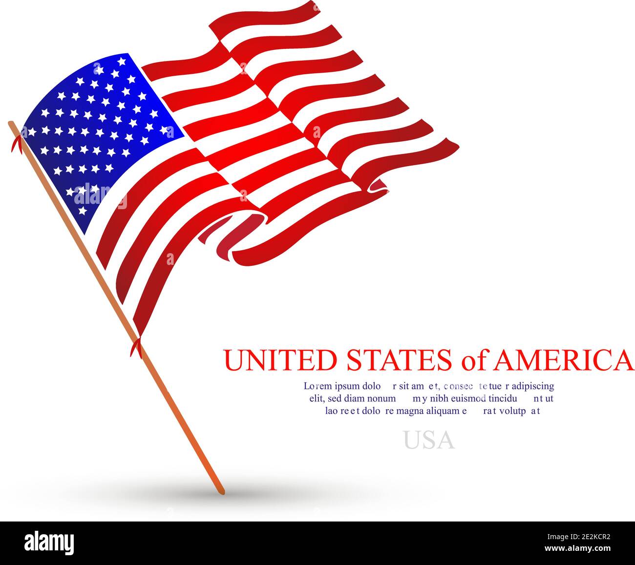 USA flag, stars and stripes, united states of america. White background ...