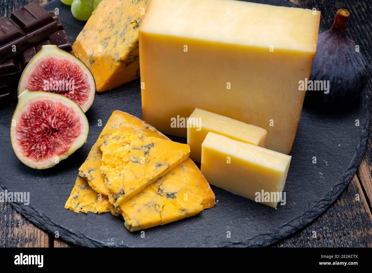 British matured yellow cheese blue shropshire, smoked cheddar and fresh ...