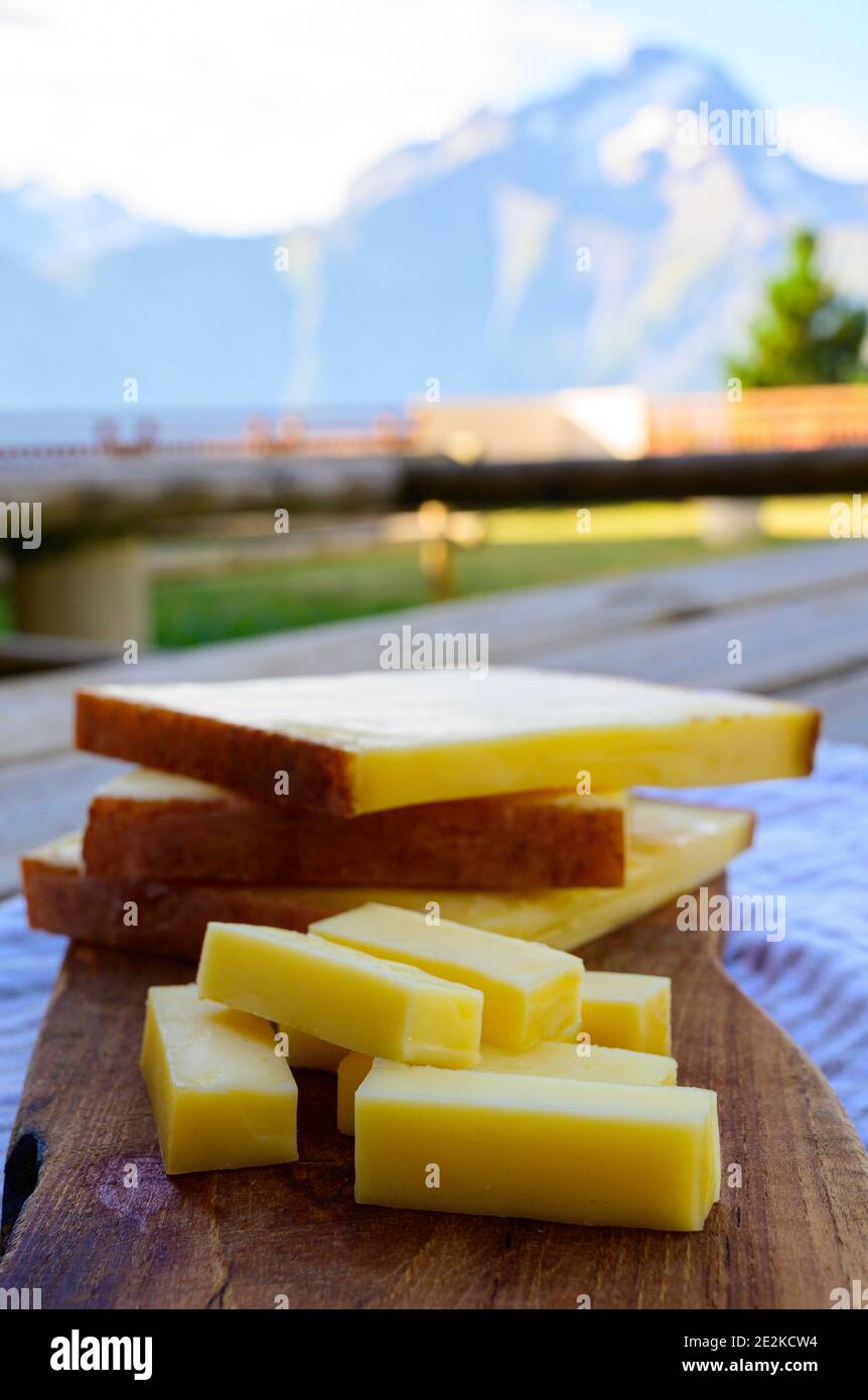 Cheese collection, French comte, beaufort or abondance cow milk cheese ...