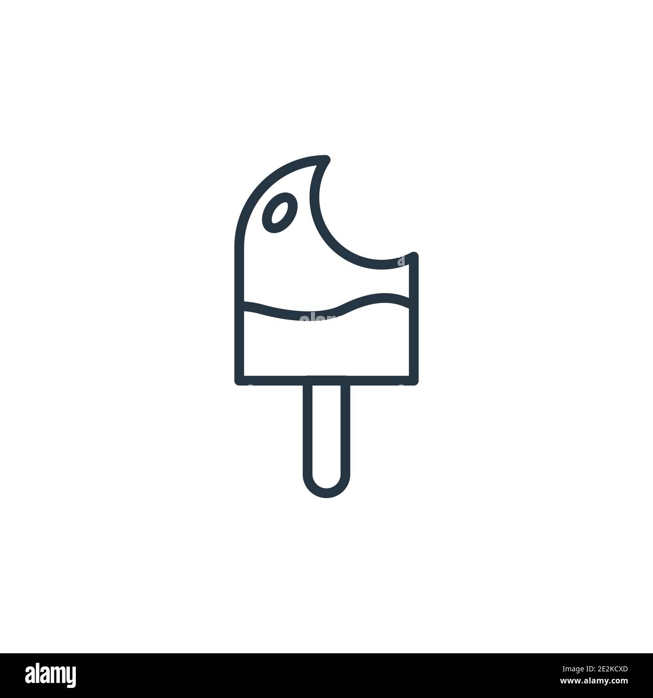 Bitten ice cream outline vector icon. Thin line black bitten ice cream ...