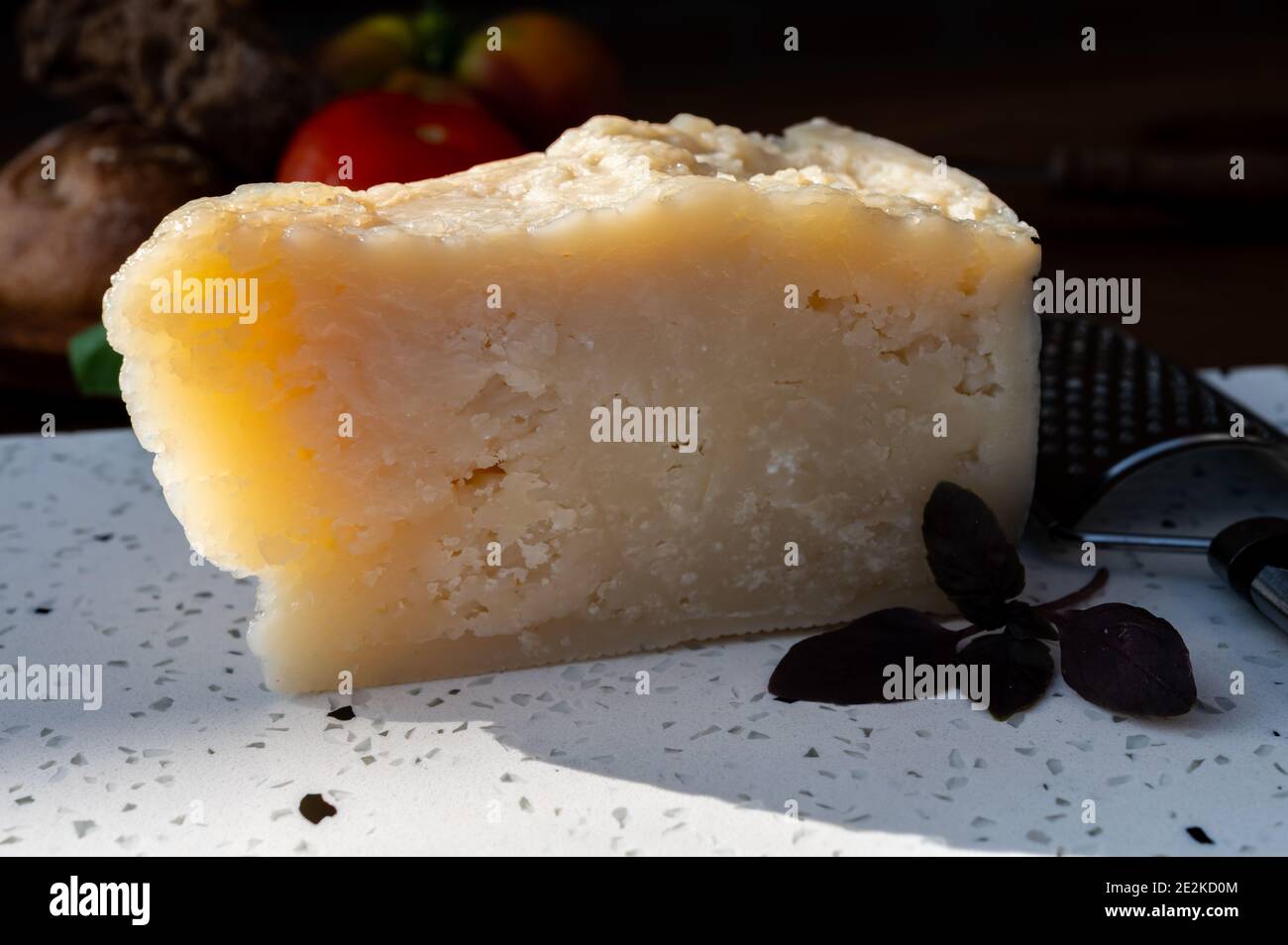 Cheese collection, aged hard Italian sheep cheese black pecorino from ...