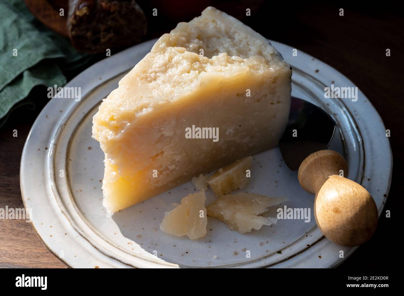 Cheese collection, aged hard Italian sheep cheese black pecorino from ...