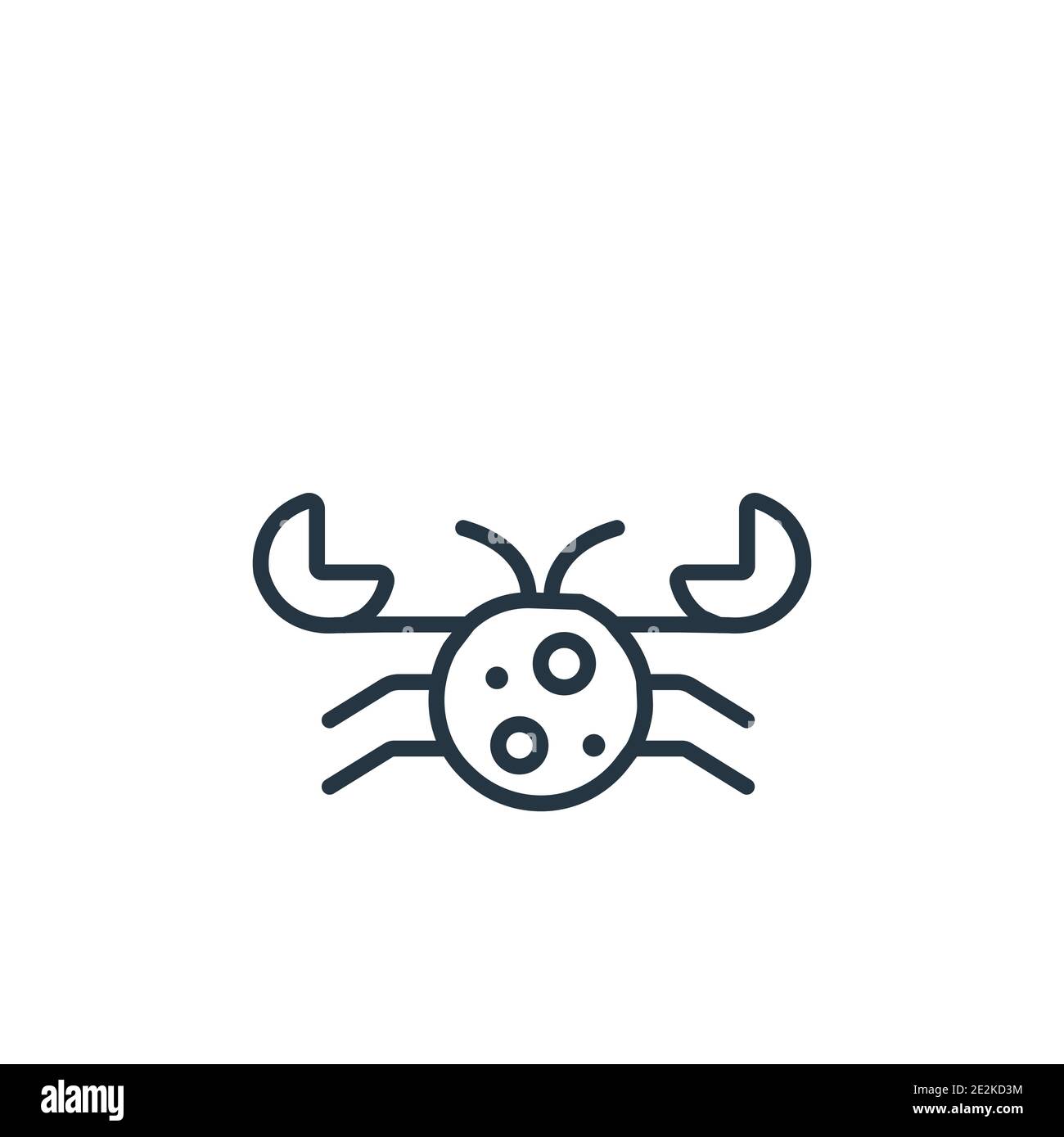 Crab outline vector icon. Thin line black crab icon, flat vector simple ...