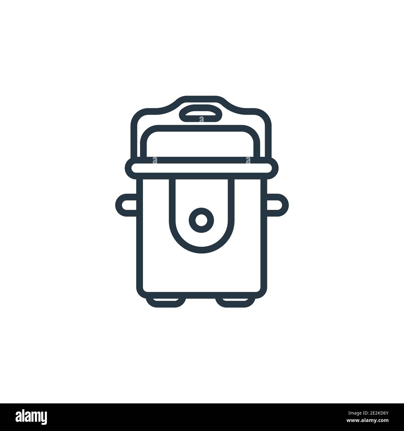 Crock-pot outline vector icon. Thin line black crock-pot icon, flat ...
