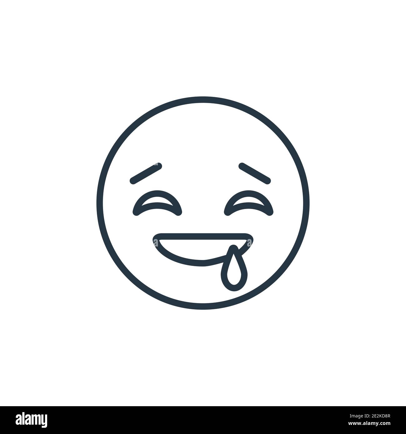 Drool emoji outline vector icon. Thin line black drool emoji icon, flat ...