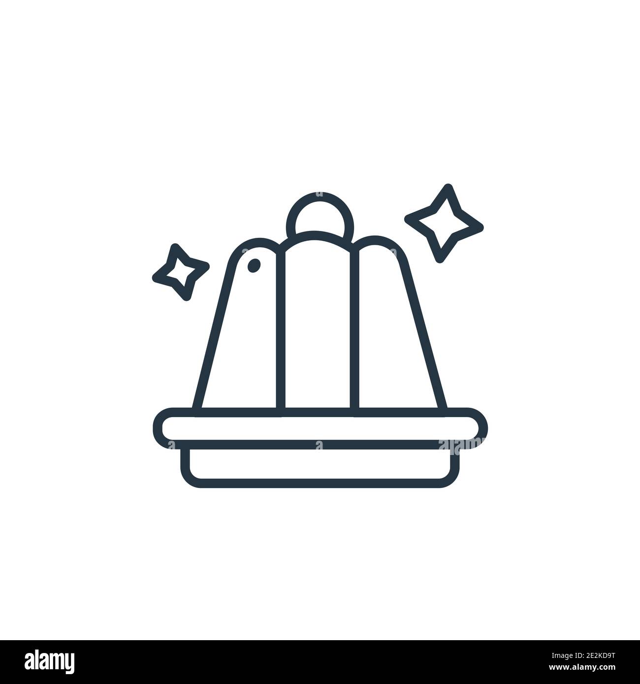 Jelly outline vector icon. Thin line black jelly icon, flat vector ...