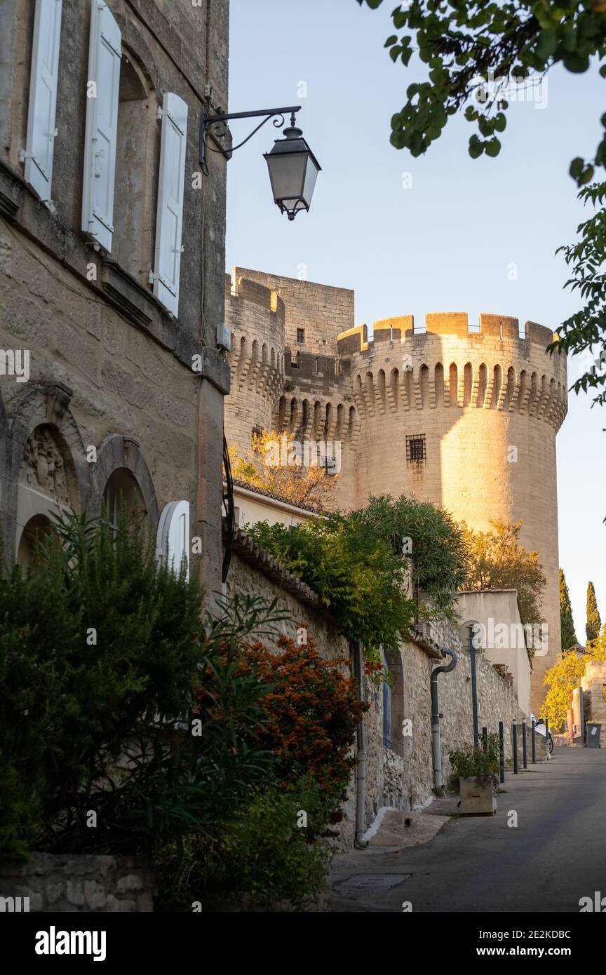 Old buildings and narrow streets in medieval town Villeneuve les ...