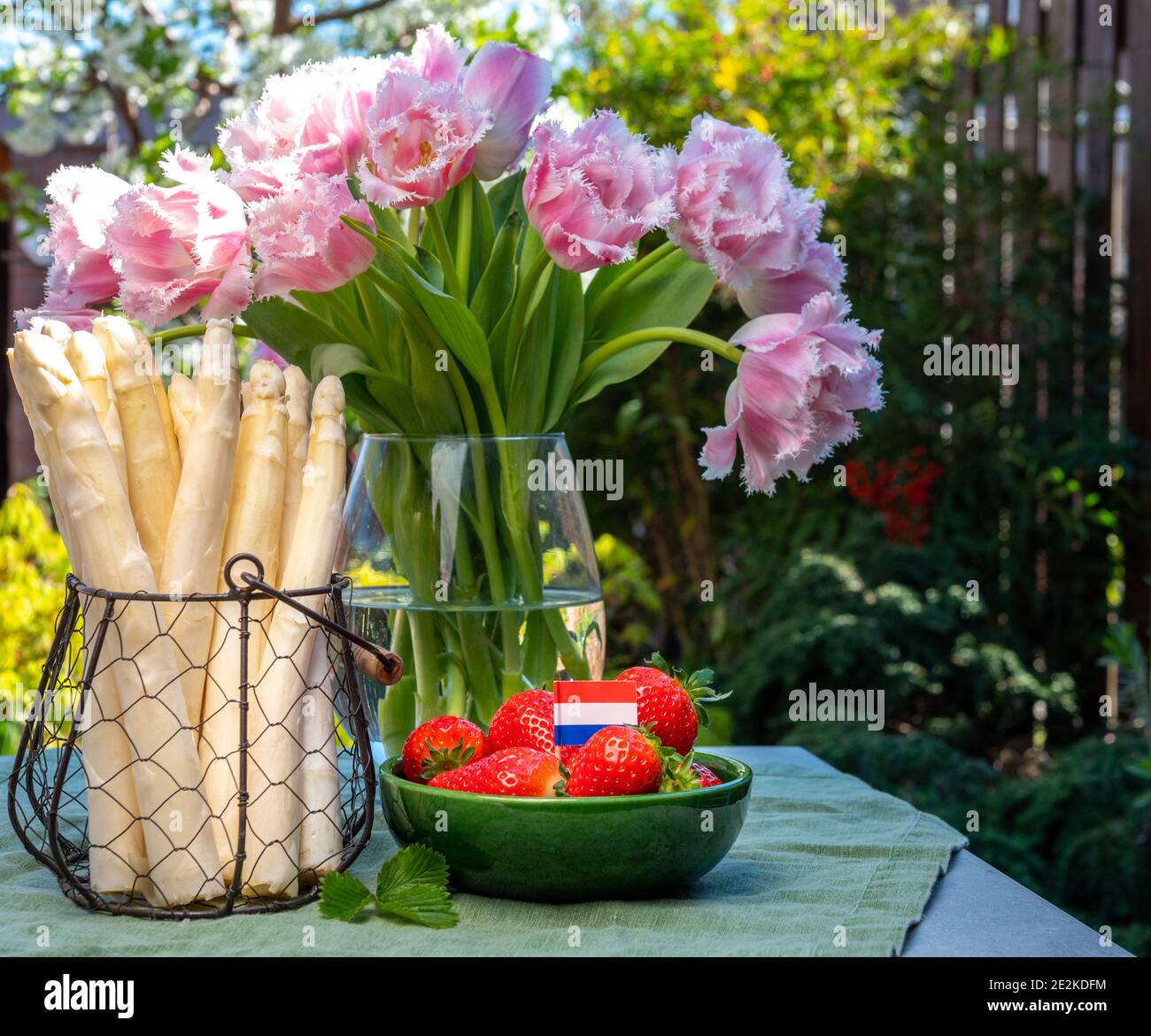 Dutch farmers high quality products, fresh white asparagus, red ripe ...