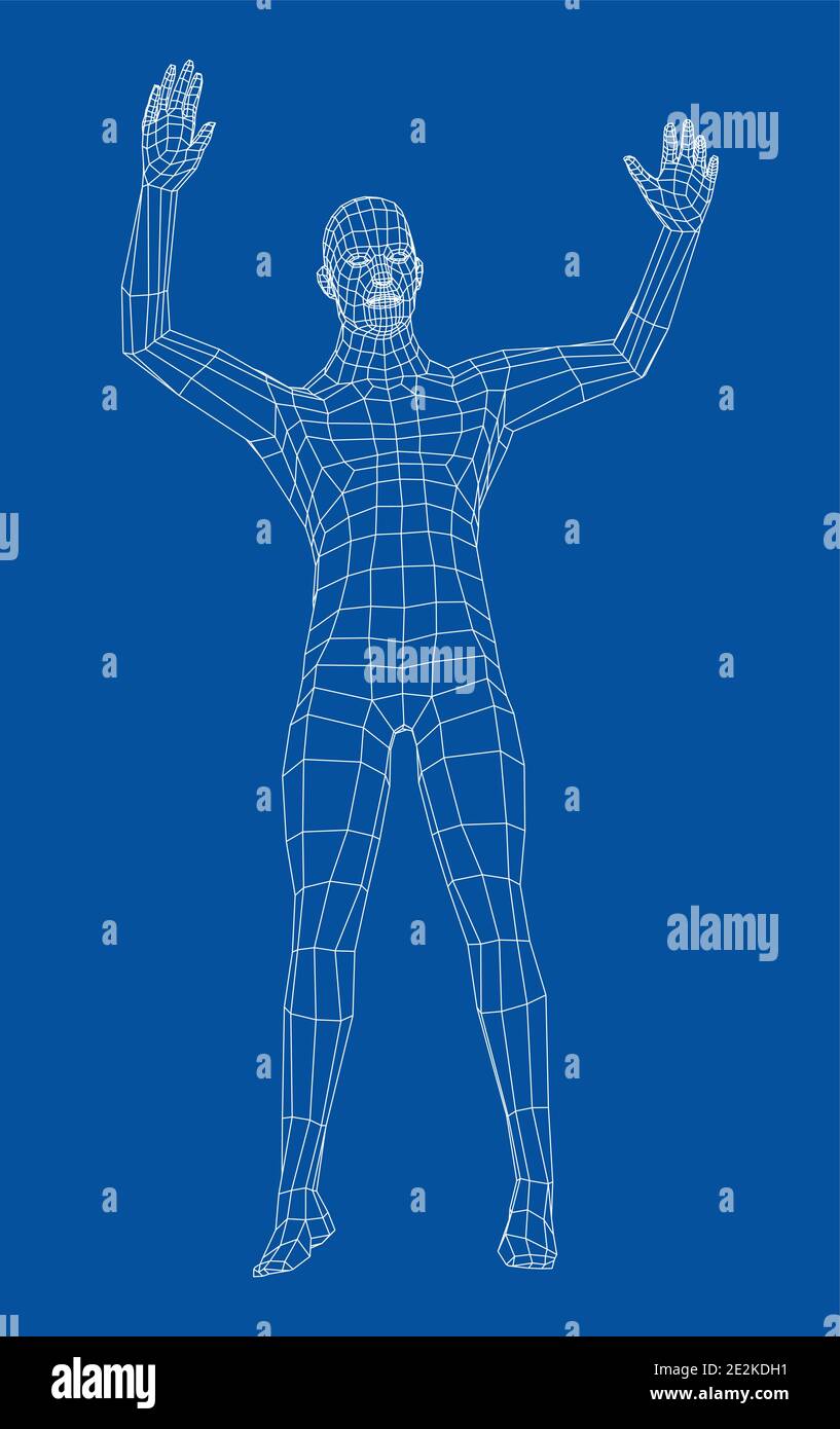Wireframe jumping man. Vector Stock Vector Image & Art - Alamy
