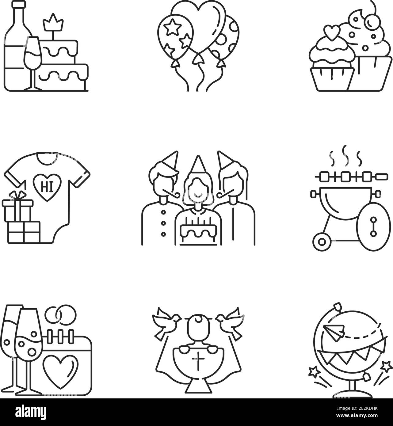 Family holiday party linear Cut Out Stock Images & Pictures - Alamy