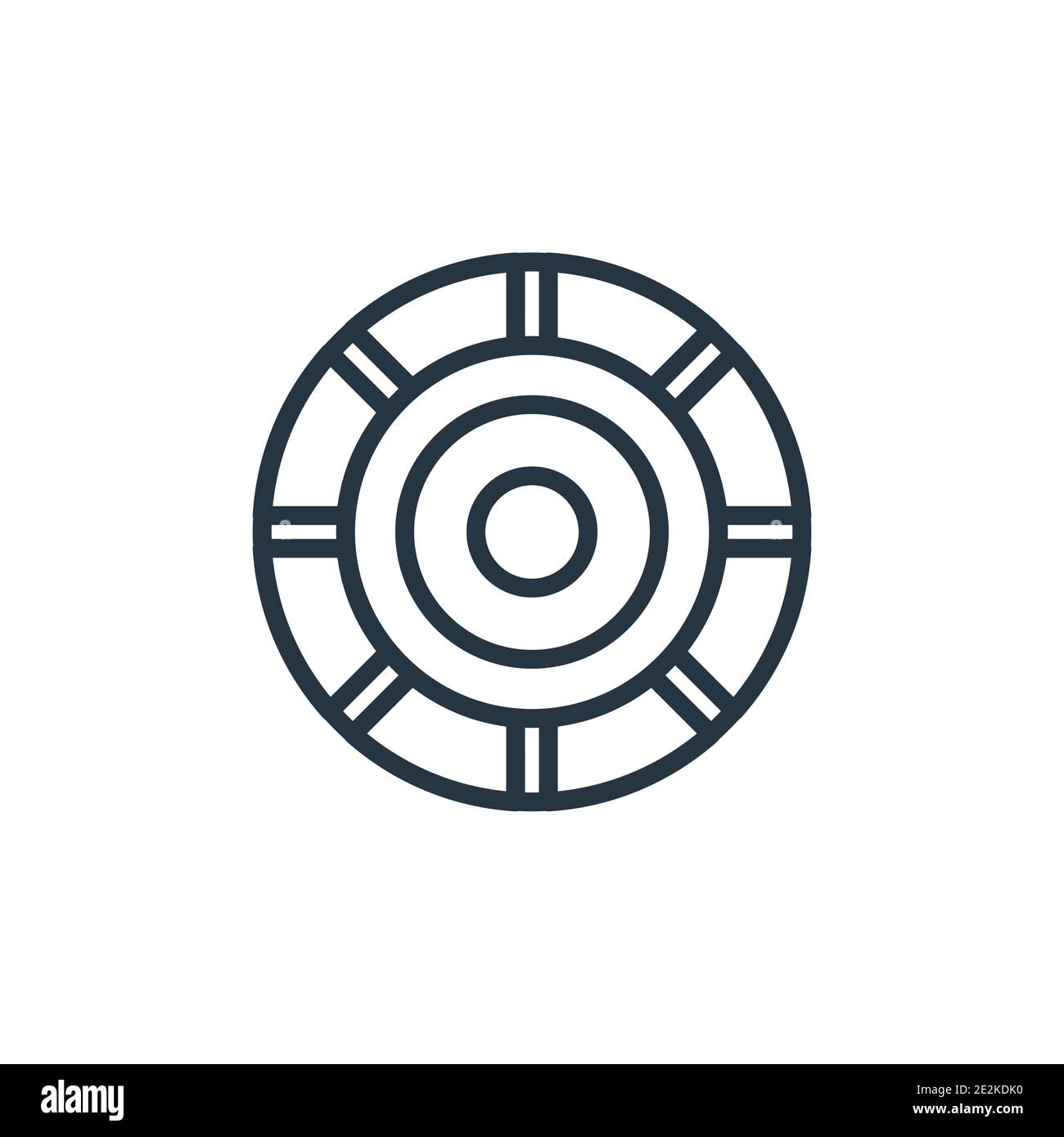 Game chips outline vector icon. Thin line black game chips icon, flat ...