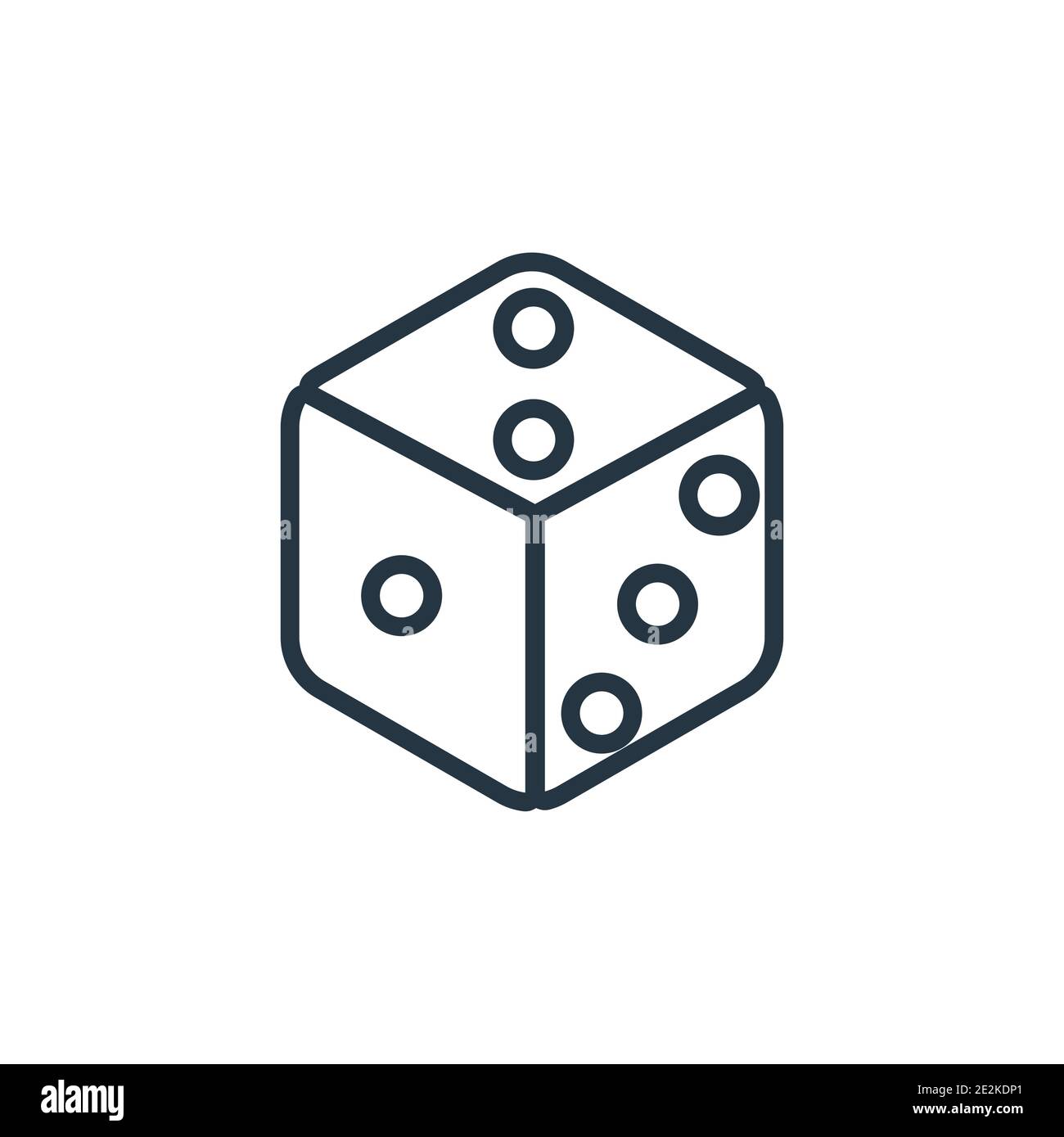 Die outline vector icon. Thin line black die icon, flat vector simple ...