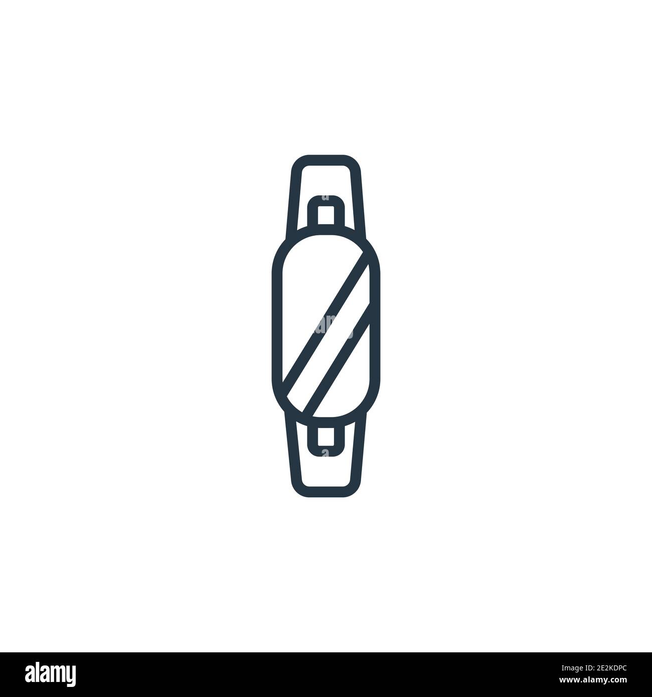 Smartband outline vector icon. Thin line black smartband icon, flat vector simple element ...