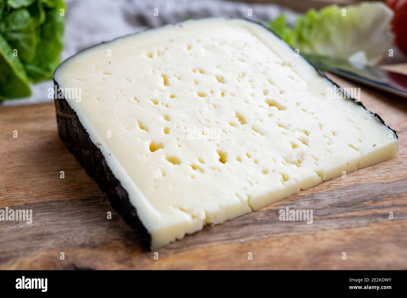 Cheese collection, French fol epi cheese with many little holes, etorki ...