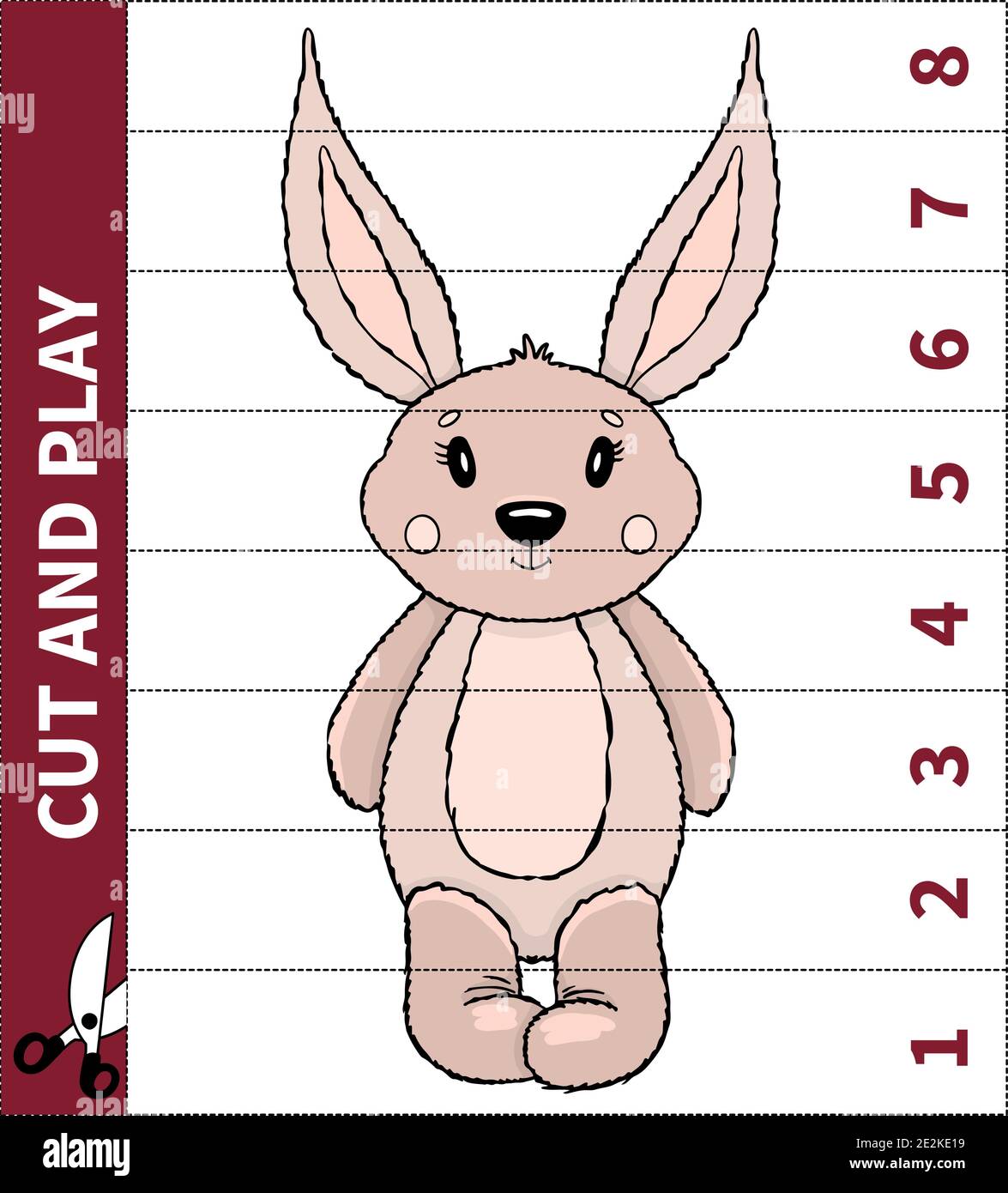 Children board animal game cut and play for number in place for ...