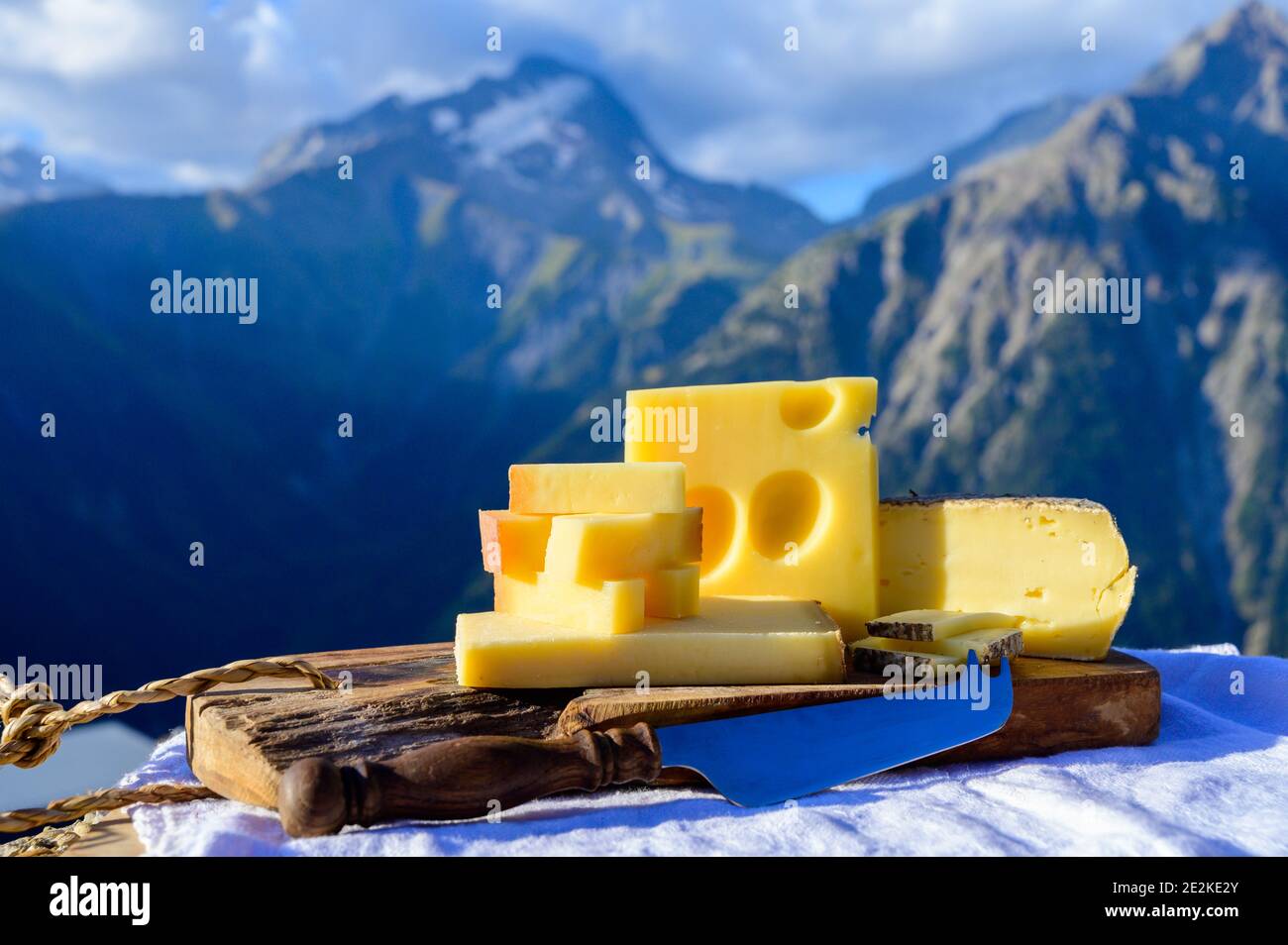 Cheese collection, French beaufort, abondance, emmental, tomme de ...