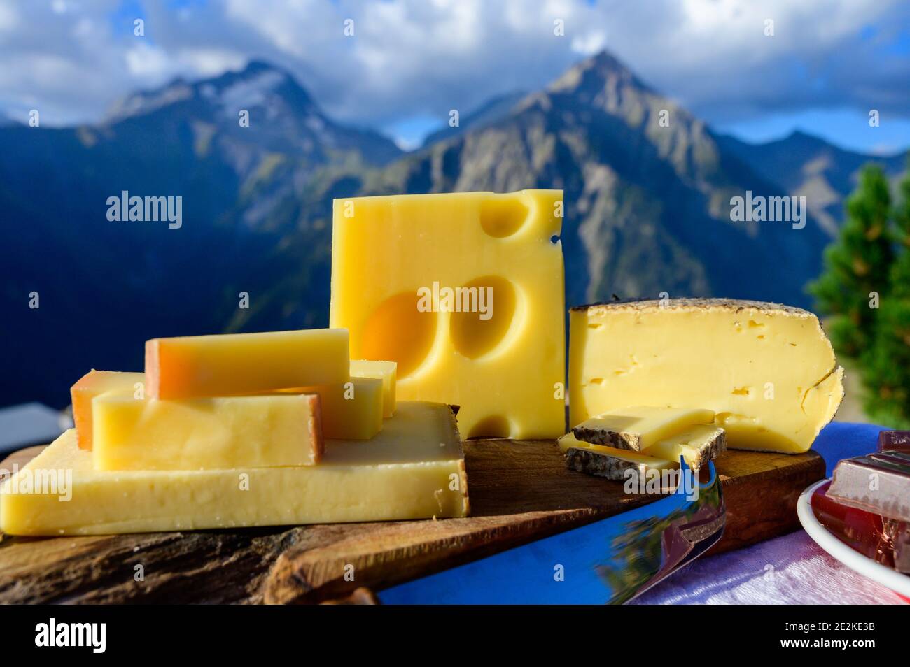 Cheese collection, French beaufort, abondance, emmental, tomme de ...