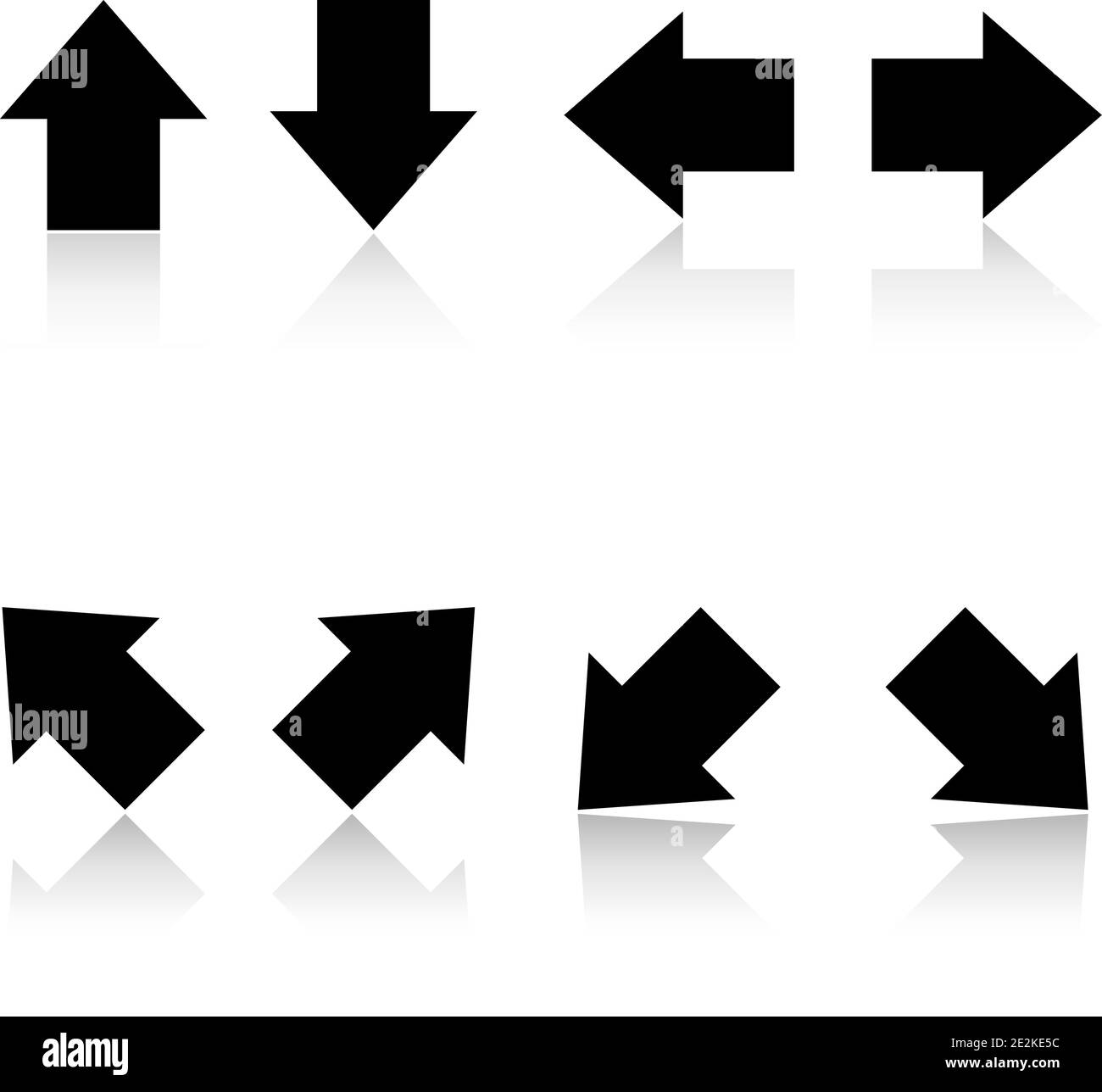 Set of black arrows. Arrows icons with shadow. eps 10 Stock Vector ...