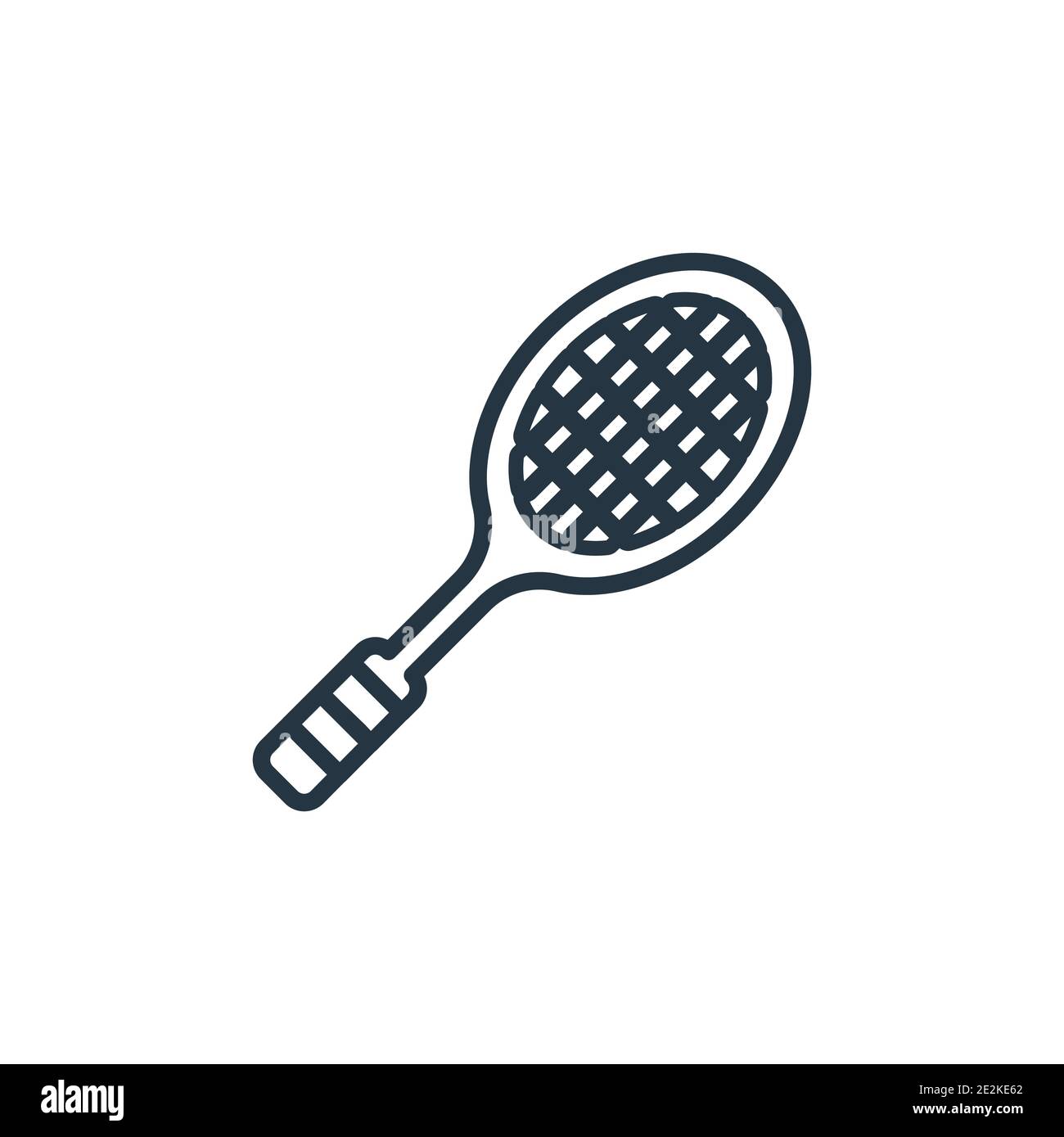Tennis racket outline vector icon. Thin line black tennis racket icon ...
