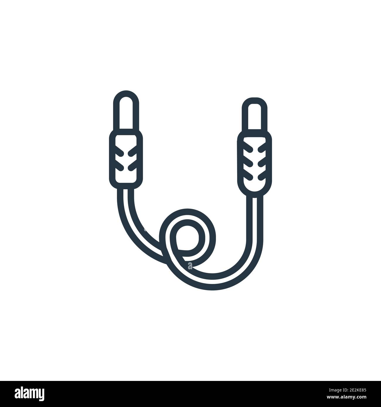 Sound cable outline vector icon. Thin line black sound cable icon, flat ...