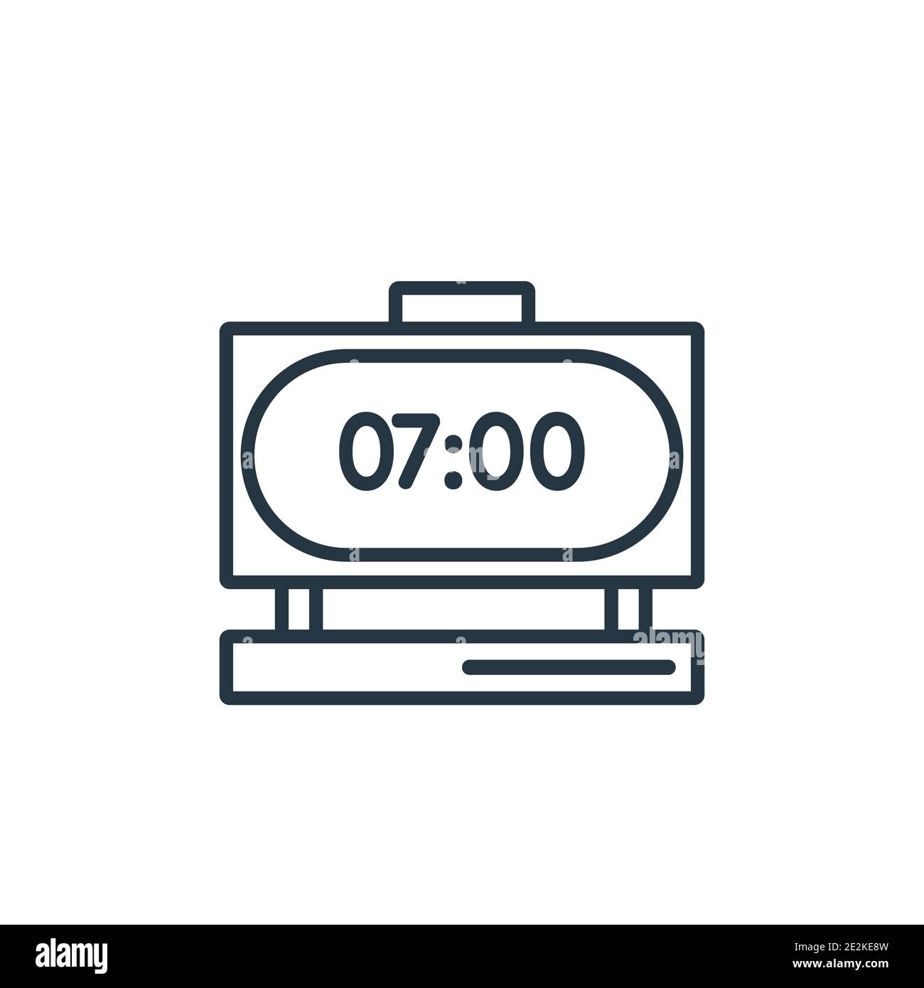 Digital timer outline vector icon. Thin line black digital timer icon ...