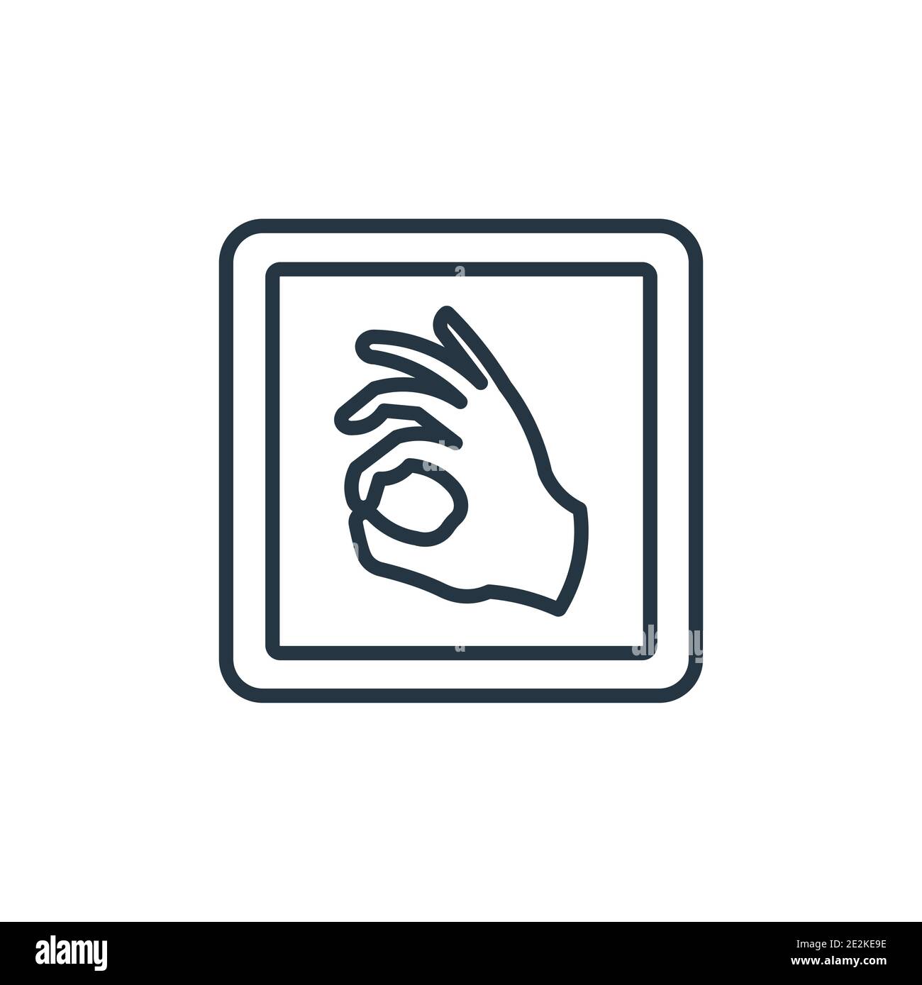 Deaf sign language outline vector icon. Thin line black deaf sign ...