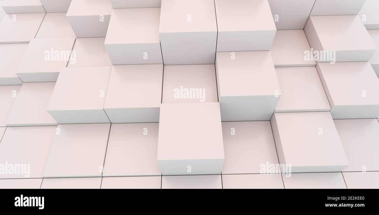 abstract white cube blocks 3d render illustration Stock Photo - Alamy