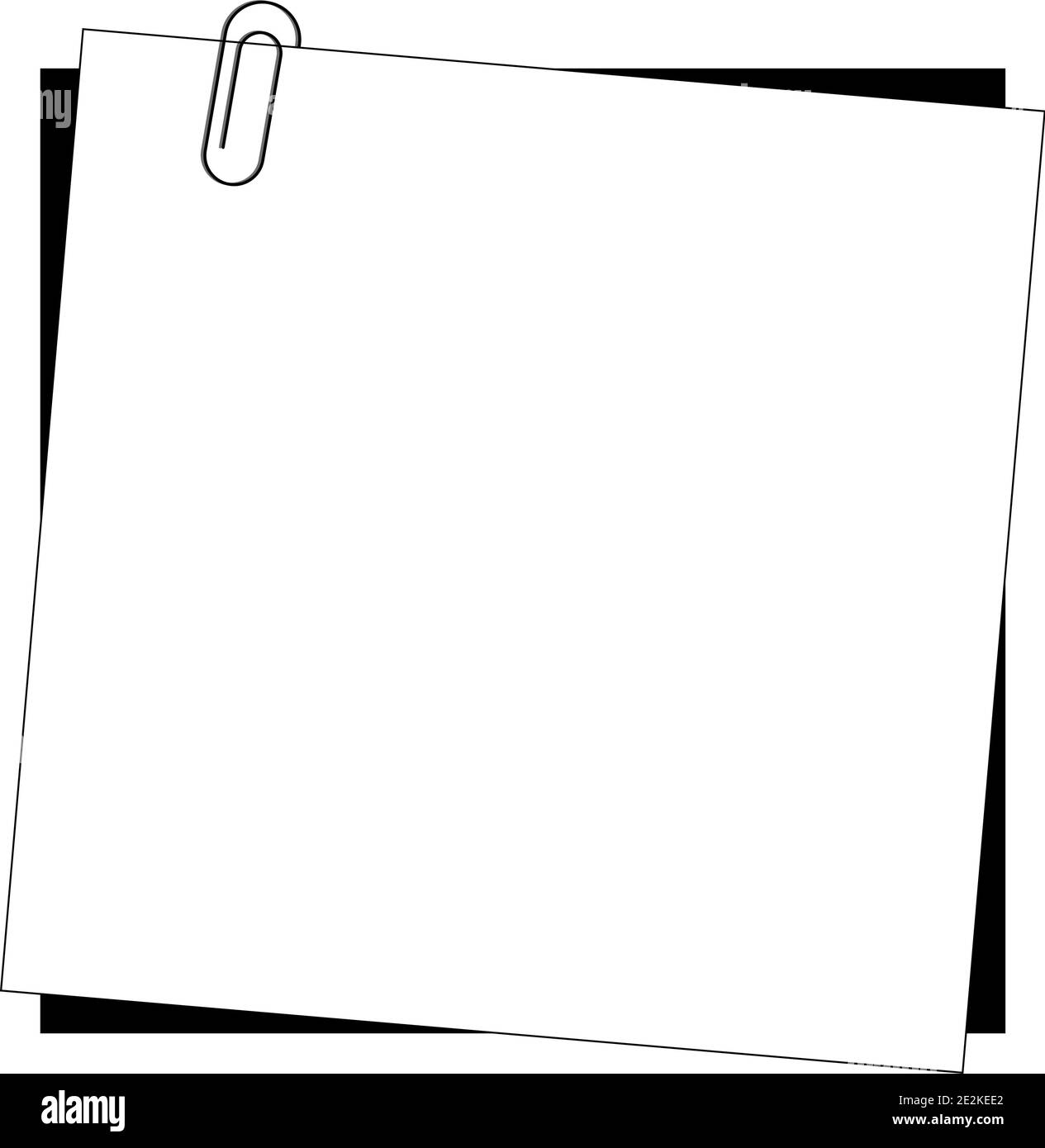 White paper and clip on a white background Stock Vector Image & Art - Alamy