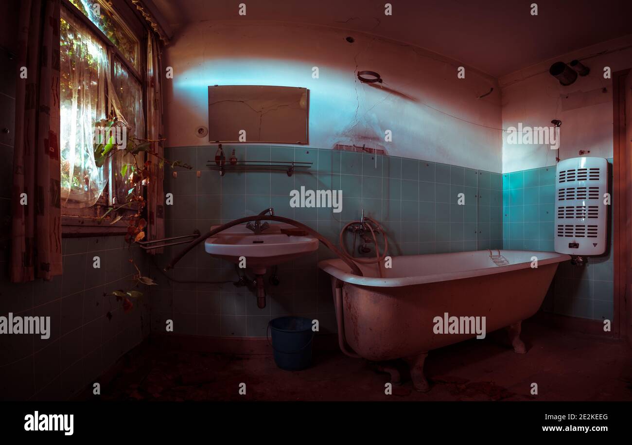 Creepy abandoned building with natural decay so-called lost place with ...