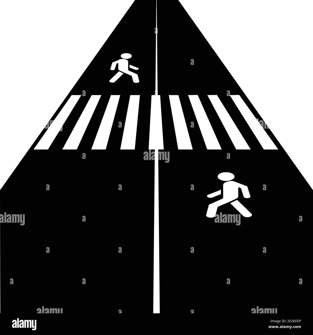 Pedestrian crosswalk warning sign Stock Vector Images - Alamy