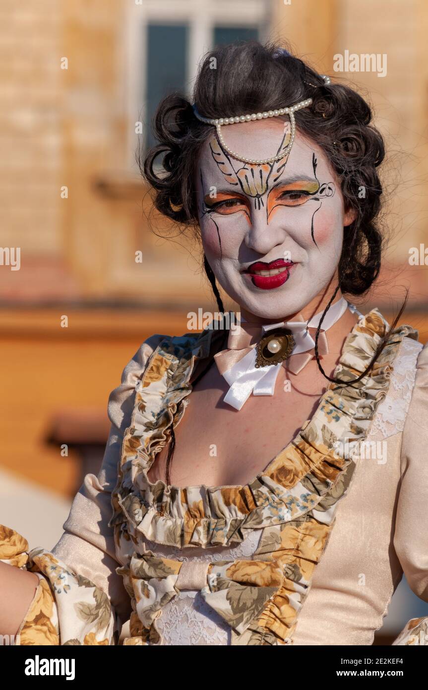 Timisoara, Romania - March 31, 2017: People in costumes and stilts at ...