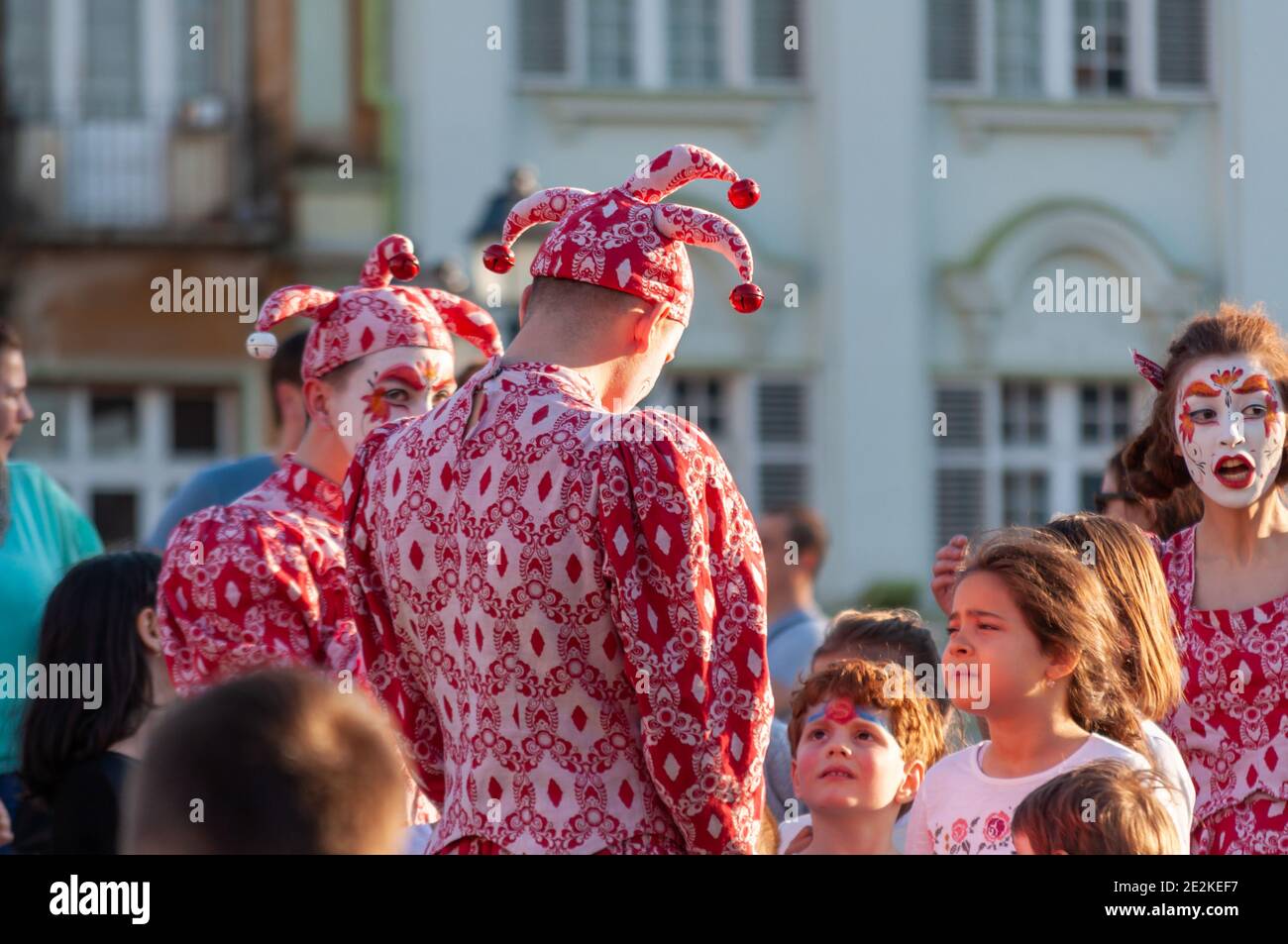 Timisoara, Romania - March 31, 2017: People in jester costumes at the ...