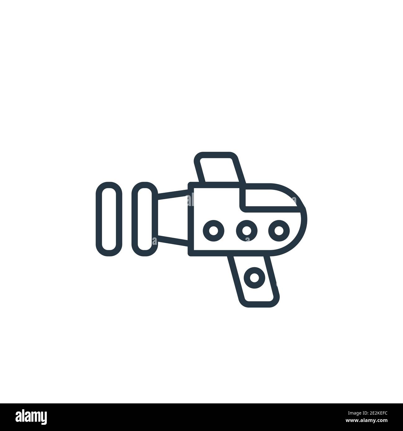 Blaster outline vector icon. Thin line black blaster icon, flat vector ...