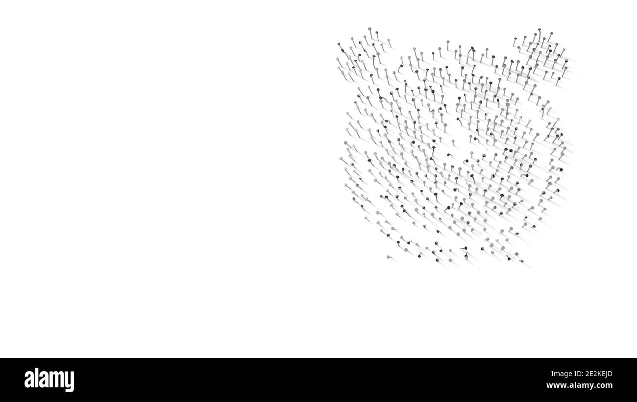 3d rendering symbol of alarm clock with two bells and thin clock hands ...