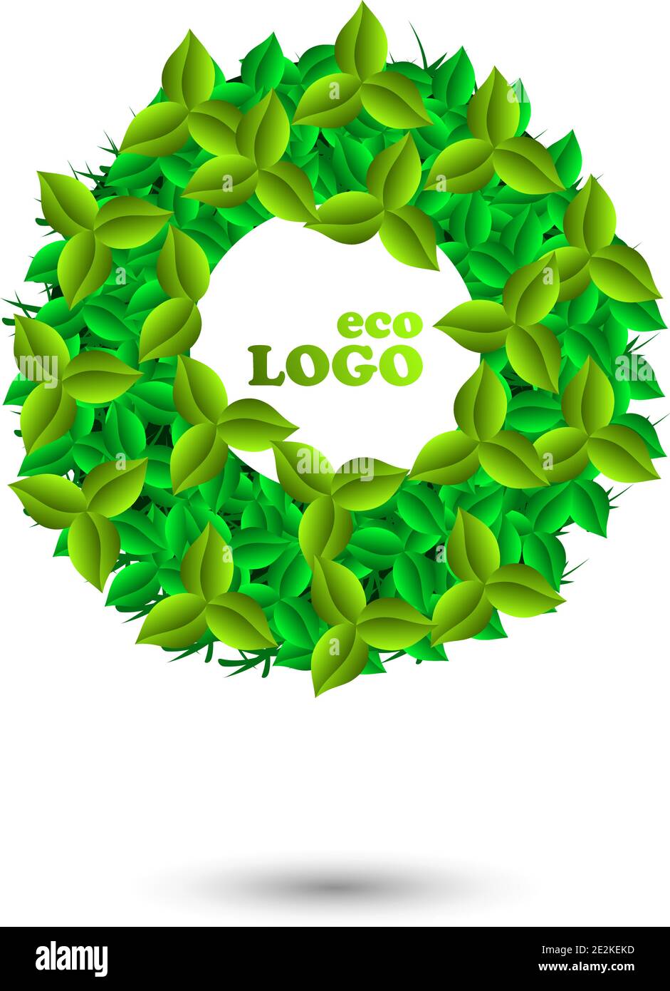 Leaves in the circle. ECO Logo. Vector illustration. White background ...