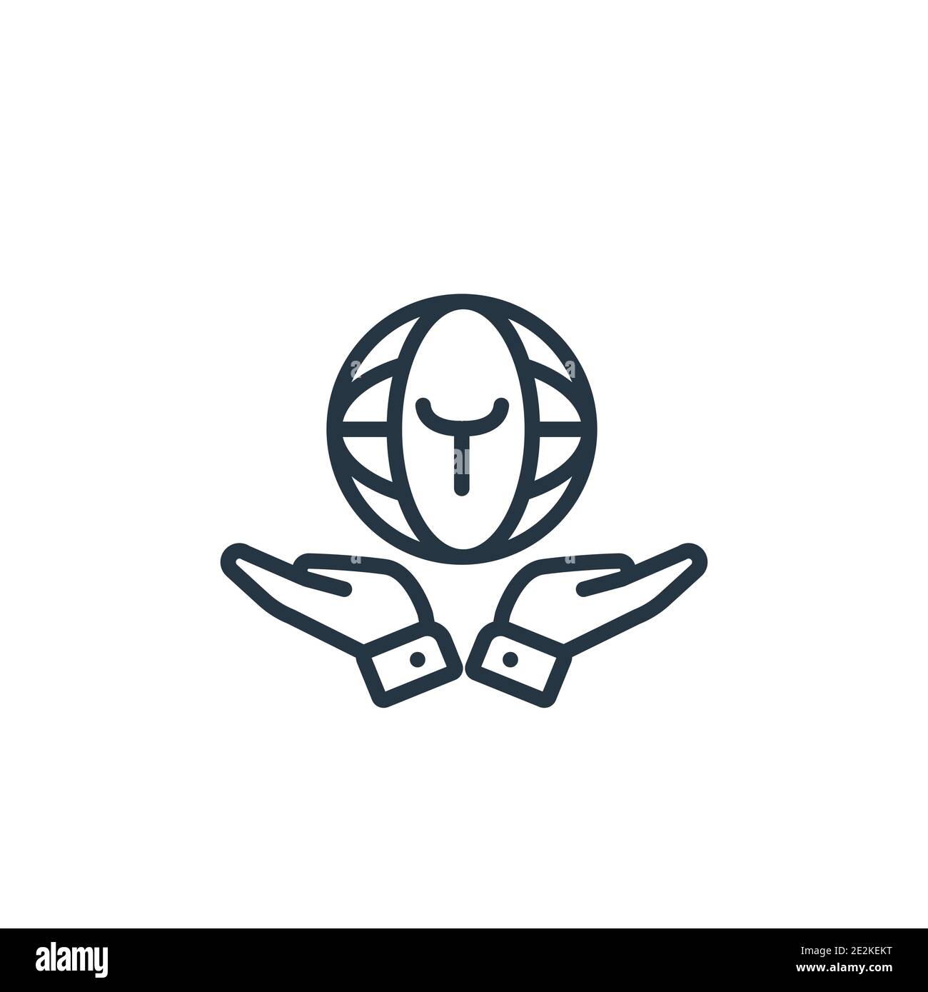 Save the earth outline vector icon. Thin line black save the earth icon ...