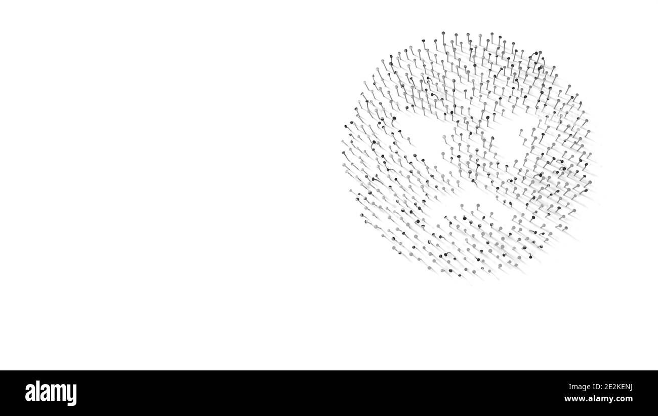 3d rendering circle angry emoticon wrapped in gold thermal foil plate ...