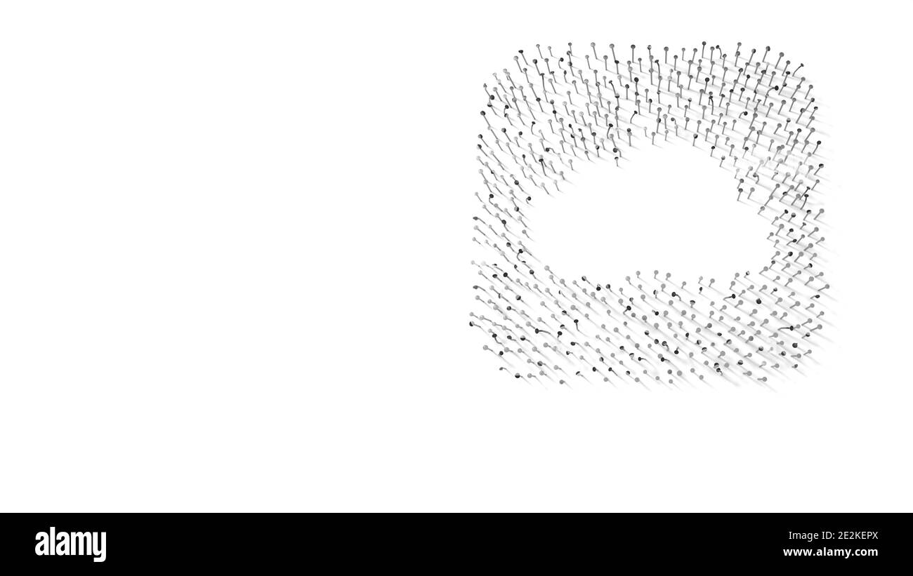 3d rendering icon of iCloud drive app on iOS style wrapped in gold ...