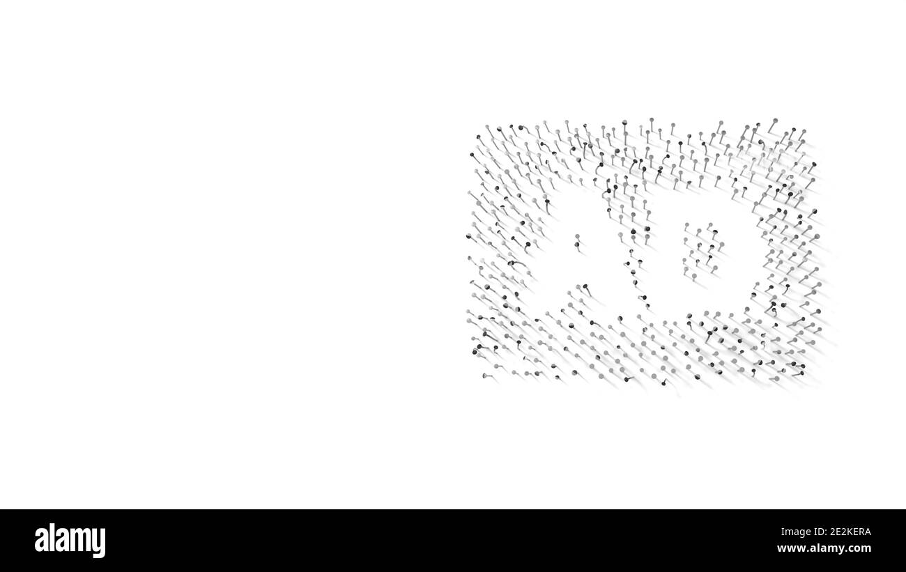 3d rendering symbol of audio description icon wrapped in gold thermal ...