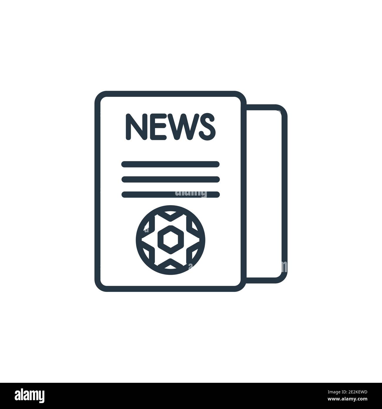 Newspaper outline vector icon. Thin line black newspaper icon, flat ...