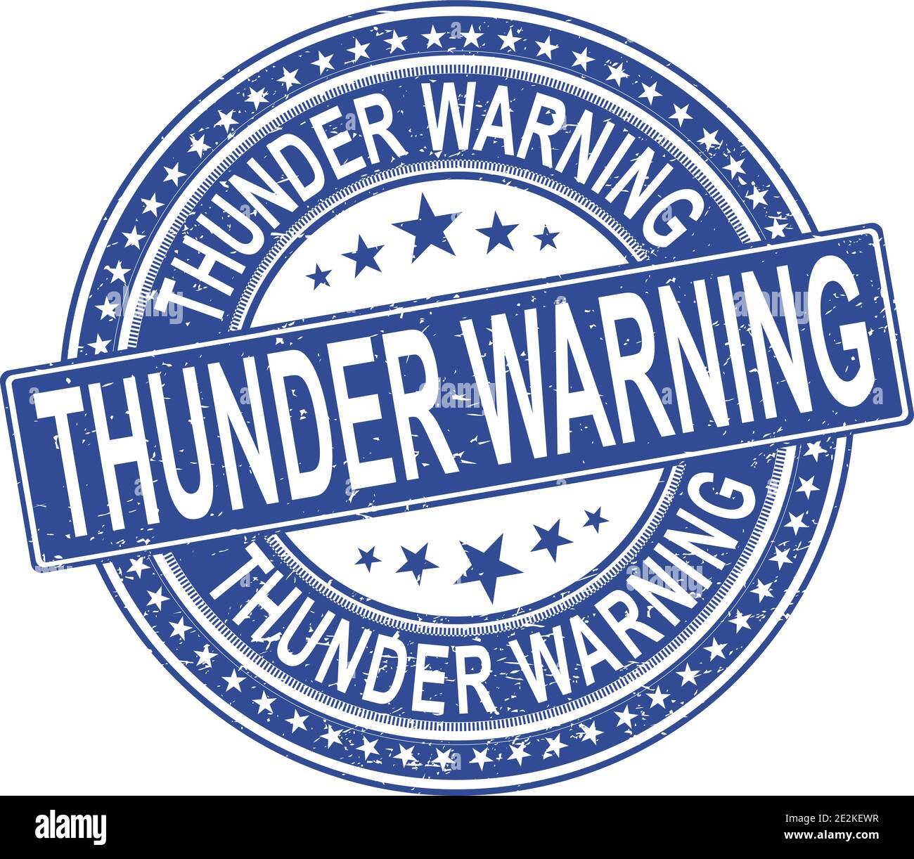 thunder warning grunge rubber stamp on white background, vector ...