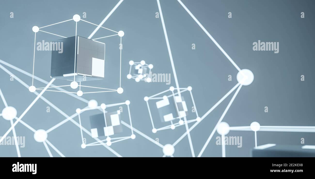 network connection technology concept 3d render illustration Stock ...