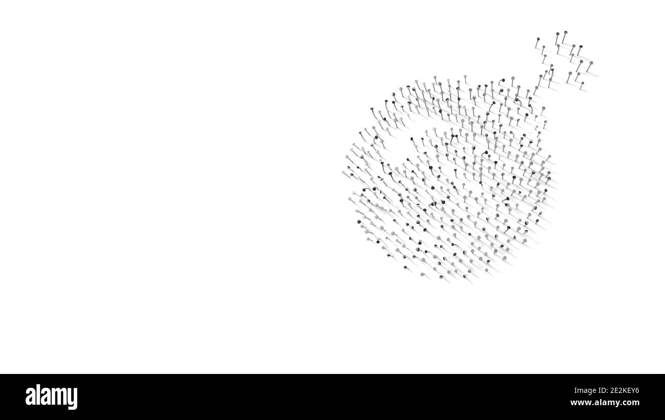 3d rendering symbol of bomb with spark wrapped in gold thermal foil ...