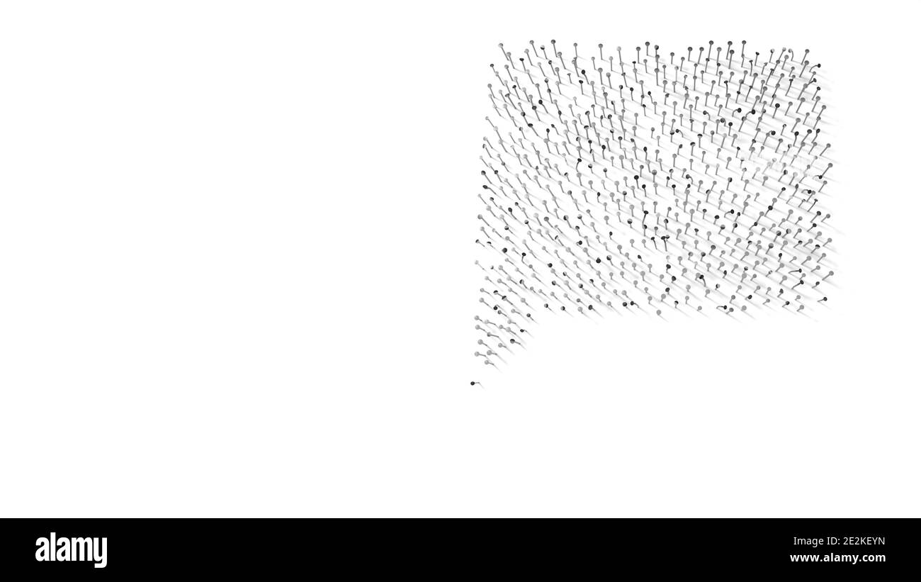 3d rendering symbol of black bubble speech with sharp pointer wrapped ...