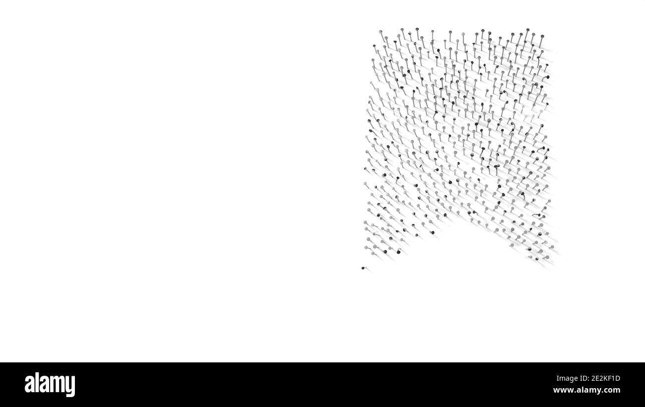 3d rendering symbol of bookmark wrapped in gold thermal foil plate on ...