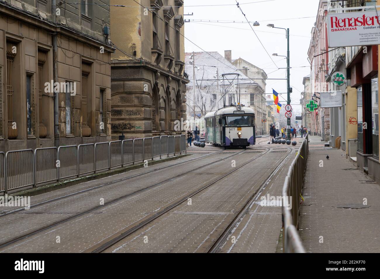 Timisoara, Romania - January 04, 2020: People walking on the street ...