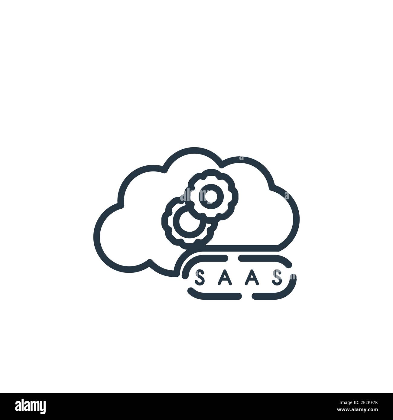 Saas outline vector icon. Thin line black saas icon, flat vector simple ...
